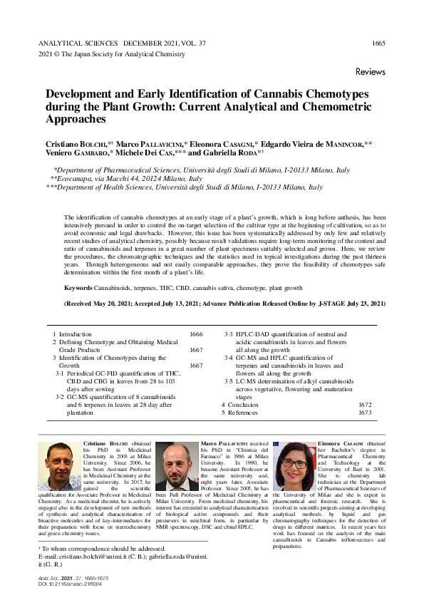 (PDF) Development and Early Identification of Cannabis Chemotypes ...