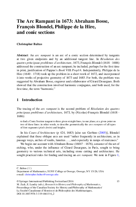 (PDF) The Arc Rampant in 1673: Abraham Bosse, François Blondel ...