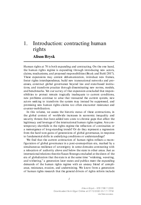 (PDF) Introduction: contracting human rights