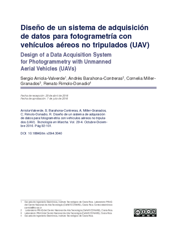 (PDF) Diseño de un sistema de adquisición de datos para fotogrametría con vehículos aéreos no ...