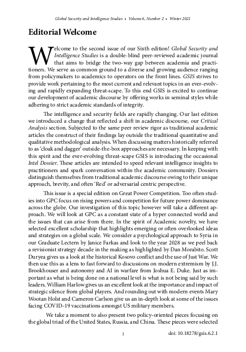 (PDF) Editorial Welcome