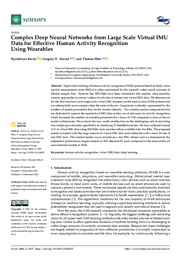 (PDF) Complex Deep Neural Networks from Large Scale Virtual IMU Data for Effective Human ...