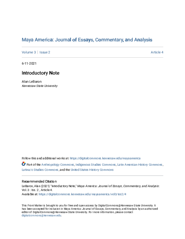 (PDF) Introductory Note