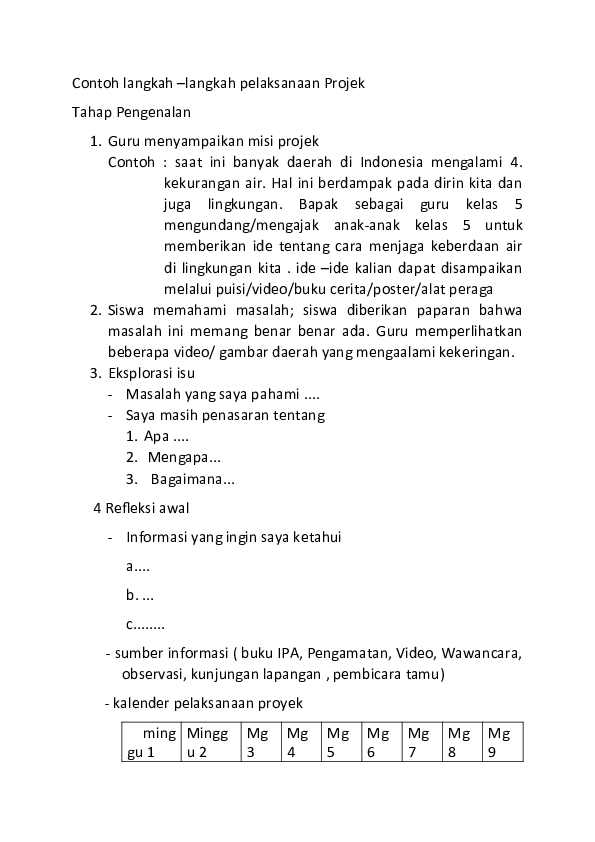 (DOC) Contoh langkah langkah pelaksanan projek