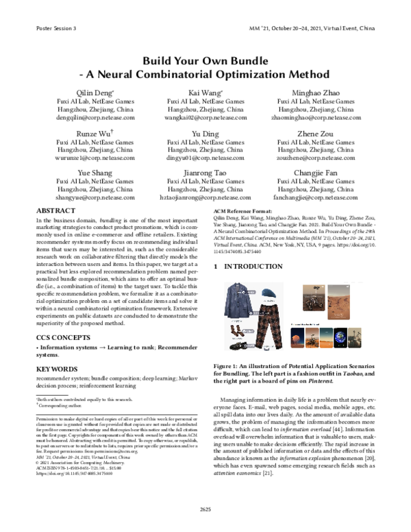(PDF) Build Your Own Bundle - A Neural Combinatorial Optimization Method