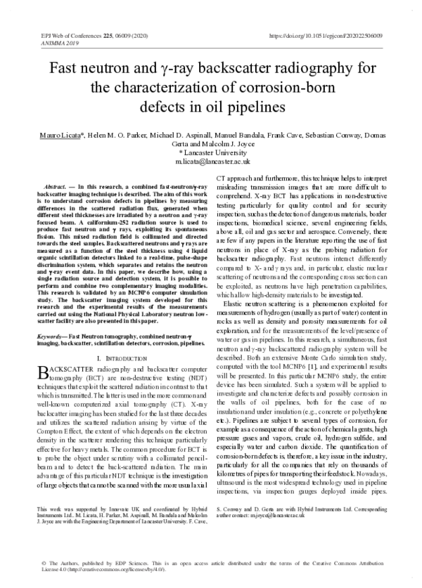 (PDF) Fast neutron and γ-ray backscatter radiography for the ...