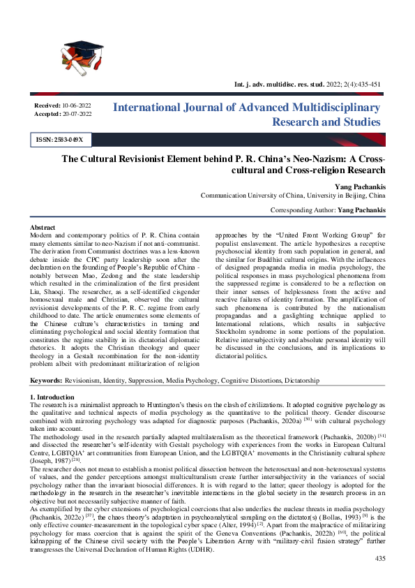 (PDF) The Cultural Revisionist Element behind P. R. China’s Neo-Nazism ...