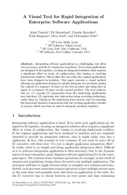 (PDF) A Visual Tool for Rapid Integration of Enterprise Software ...