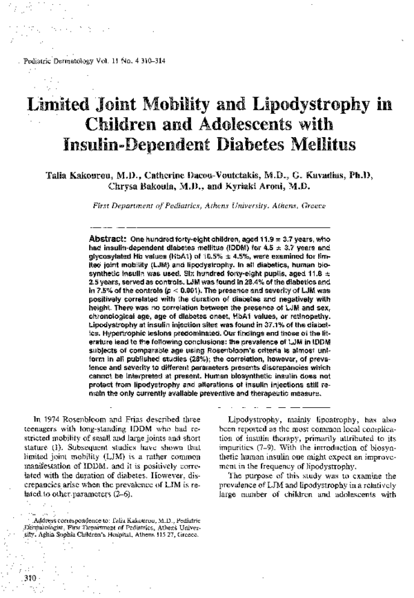 (PDF) Limited Joint Mobility and Lipodystrophy in Children and ...