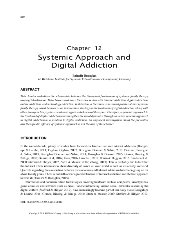 (PDF) Systemic Approach and Digital Addiction