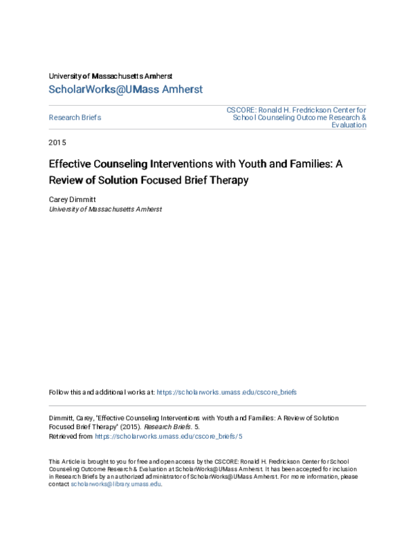 (PDF) Effective Counseling Interventions with Youth and Families: A ...