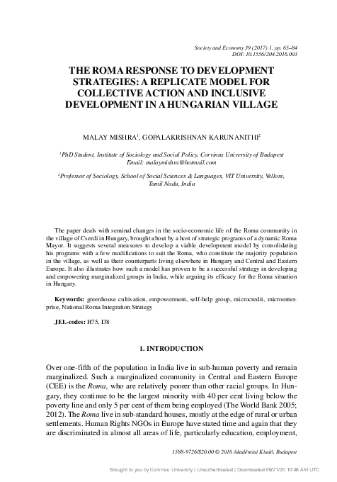 (PDF) The Roma response to development strategies: A replicate model ...