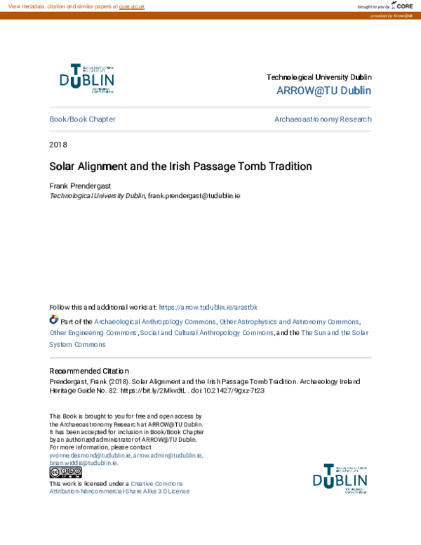(PDF) Solar Alignment and the Irish Passage Tomb Tradition