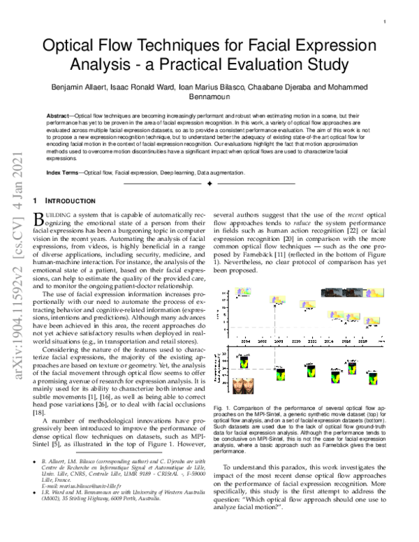 (PDF) Optical Flow Techniques for Facial Expression Analysis -- a Practical Evaluation Study ...