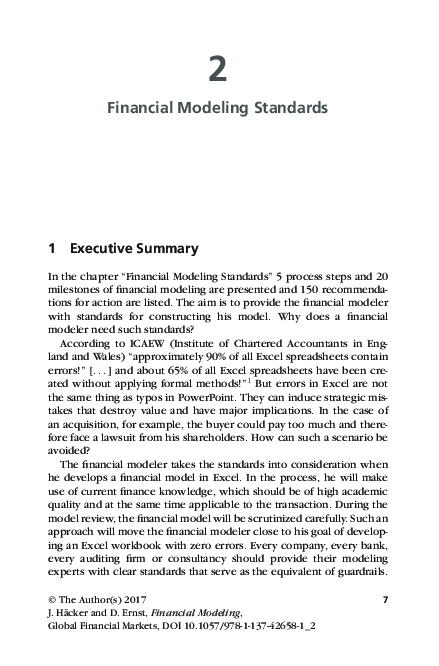 (PDF) Financial Modeling Standards