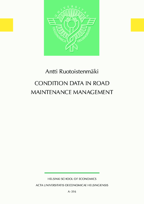 (PDF) Condition data in road maintenance management