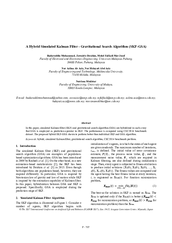 (PDF) A Hybrid Simulated Kalman Filter - Gravitational Search Algorithm (SKF-GSA)