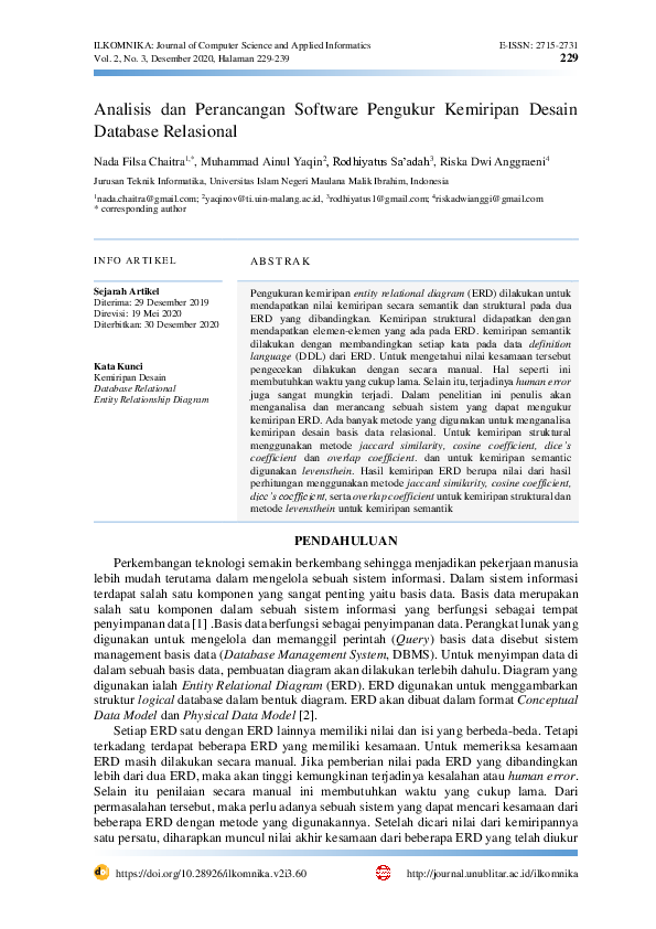 (PDF) Analisis dan Perancangan Software Pengukur Kemiripan Desain ...