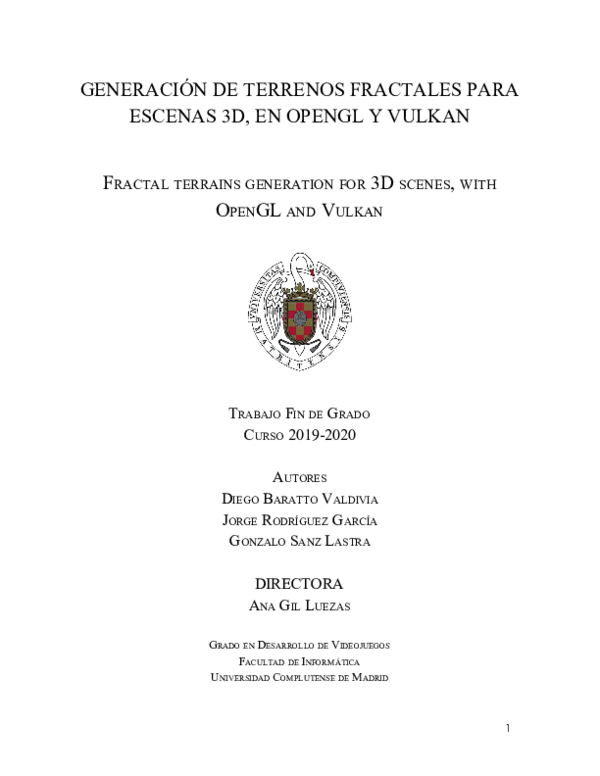 (PDF) Generación de terrenos fractales para escenas 3D, en OpenGL y Vulkan
