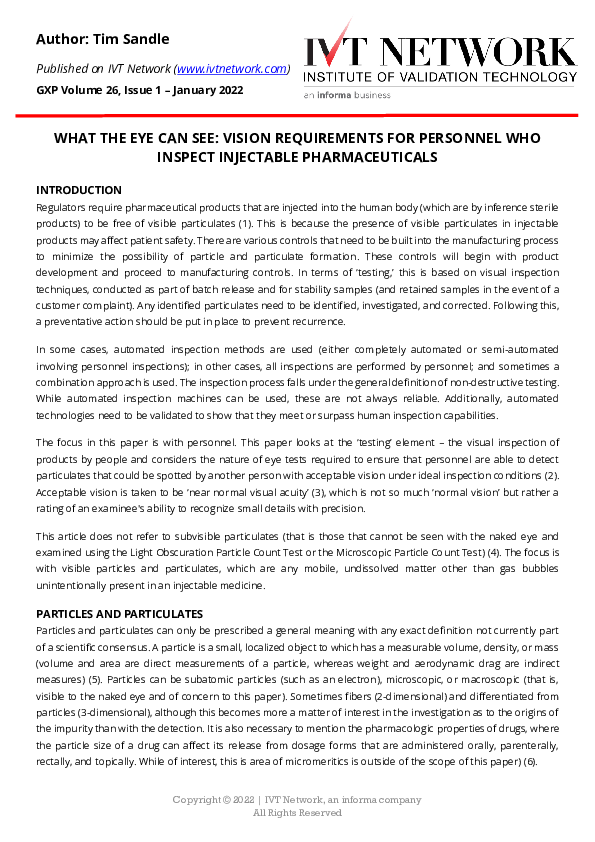 (PDF) WHAT THE EYE CAN SEE: VISION REQUIREMENTS FOR PERSONNEL WHO ...
