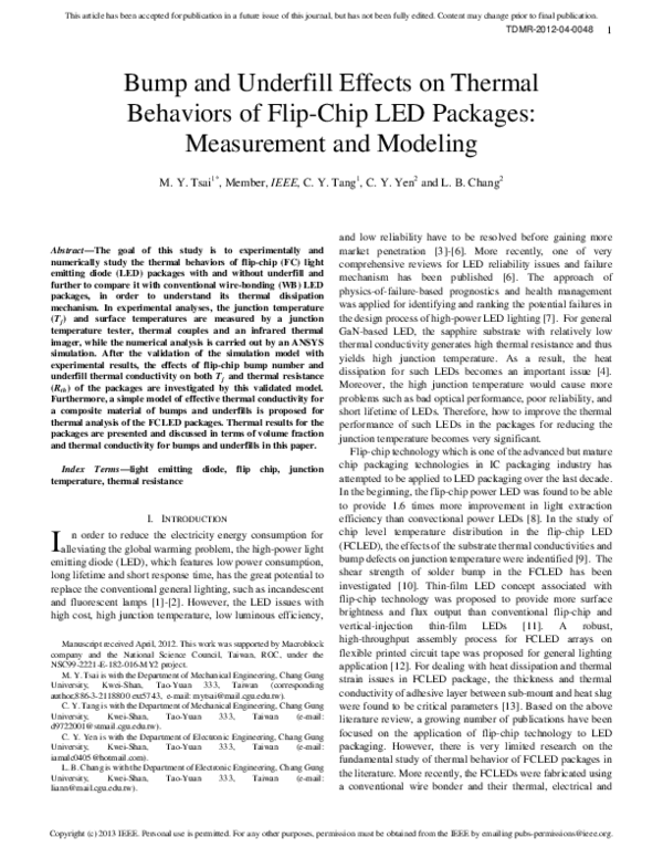 (PDF) Bump and Underfill Effects on Thermal Behaviors of Flip-Chip LED ...