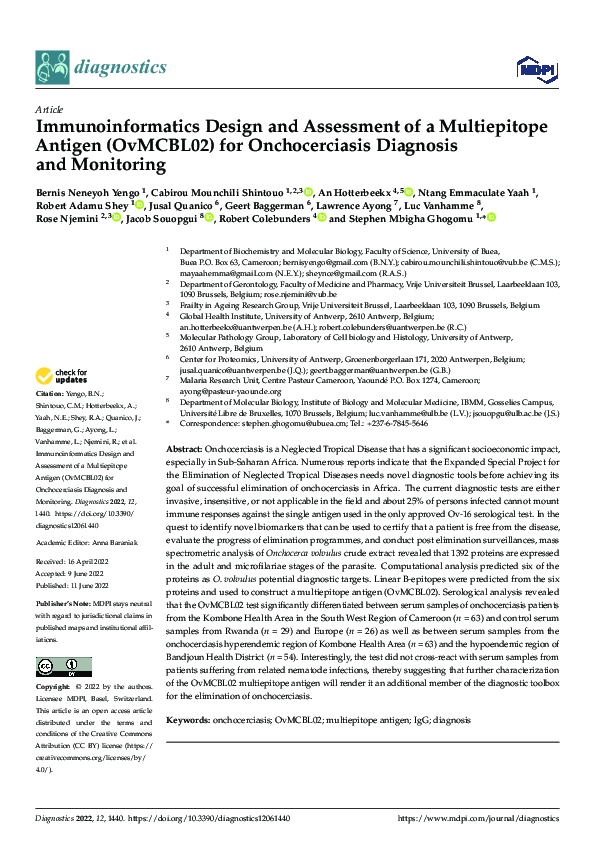(PDF) Immunoinformatics Design and Assessment of a Multiepitope Antigen (OvMCBL02) for ...
