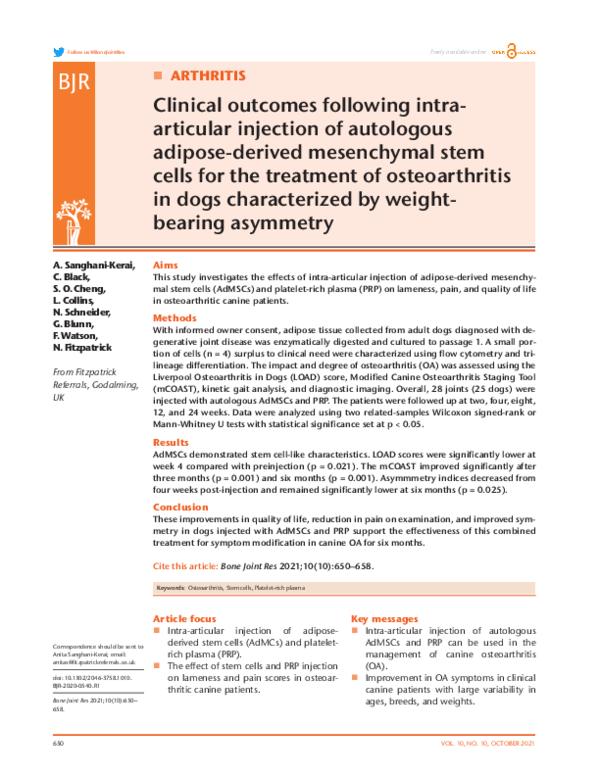 (PDF) Clinical outcomes following intra-articular injection of ...