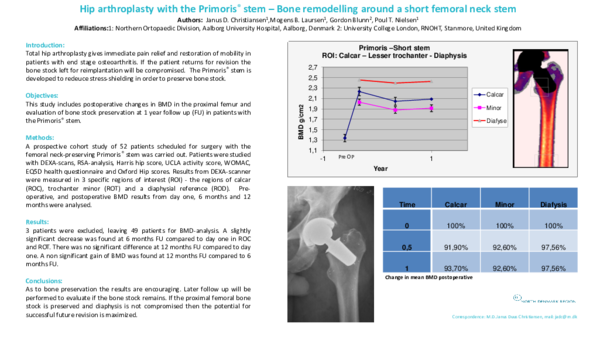 (PDF) Hip arthroplasty with the Primoris® stem – Bone remodelling ...