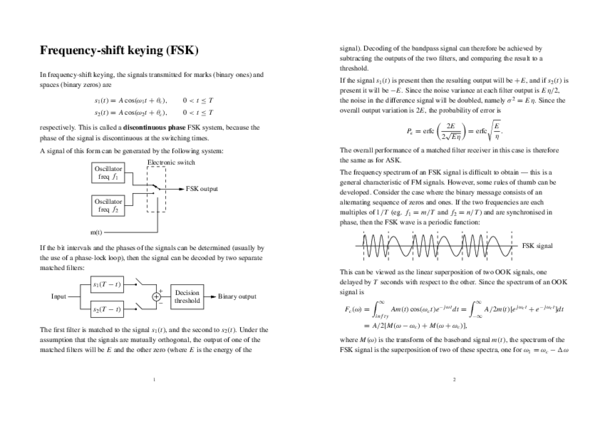 (PDF) Frequency Shift Keying (FSK)