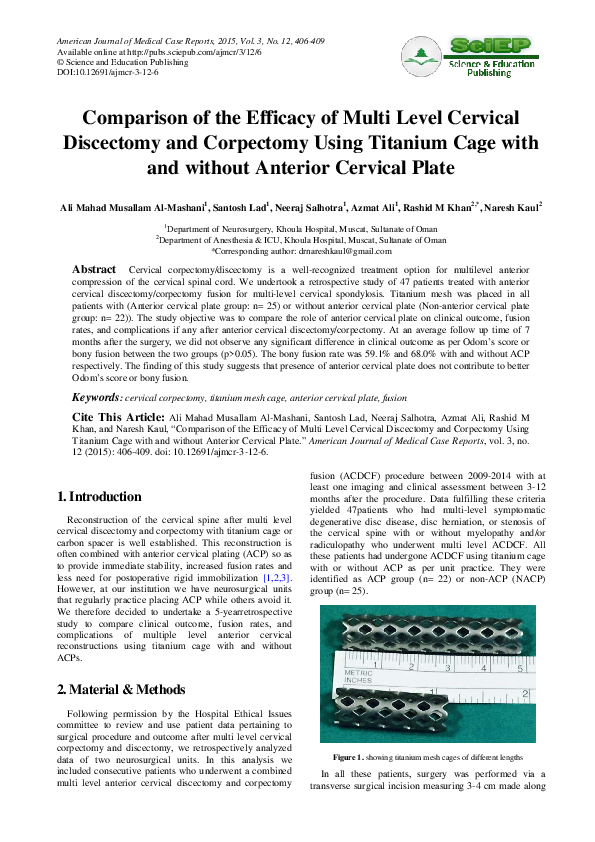 (PDF) Anterior cervical stabilization using a semi-constrained cervical ...
