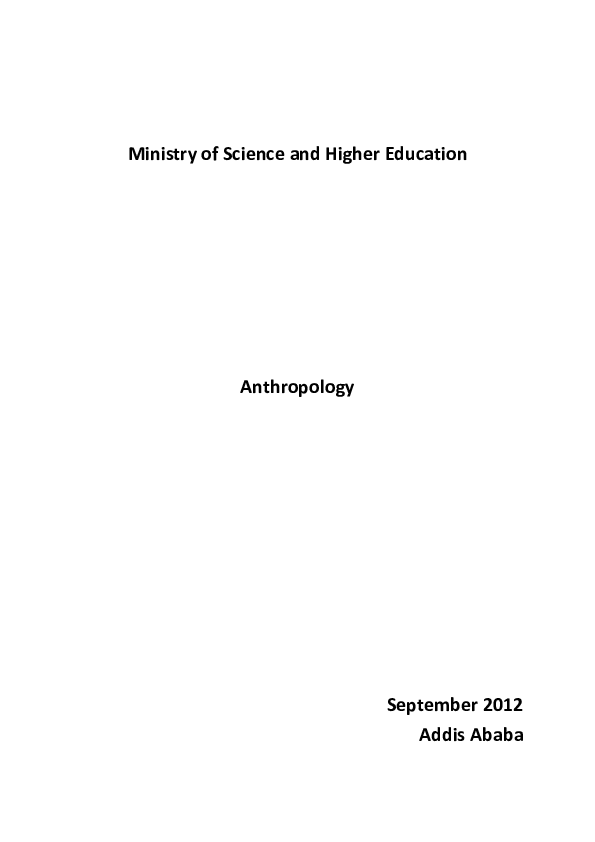 (PDF) Freshman Anthropology Module Ethiopia