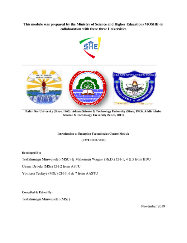 (PDF) Freshman Emerging Technology Ethiopia