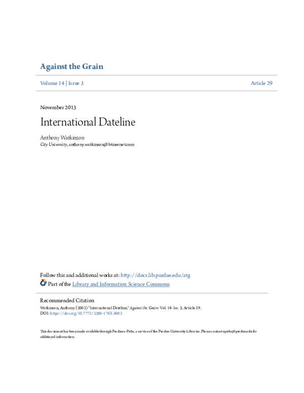 (PDF) International Dateline
