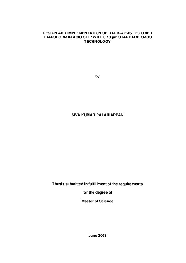 Pdf Design And Implementation Of Radix 4 Fast Fourier Transform In