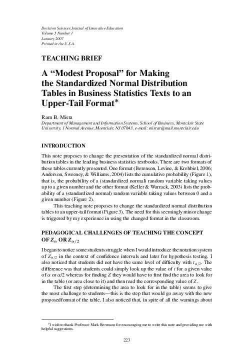 (PDF) A "Modest Proposal" for Making the Standardized Normal ...