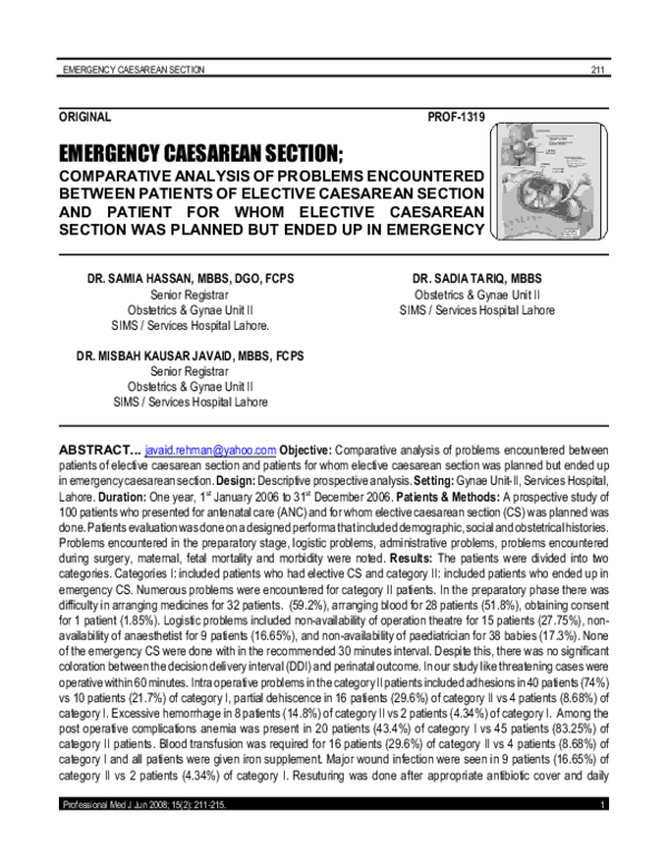 (PDF) Emergency Caesarean Section