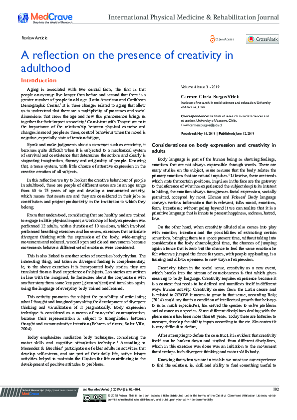 (PDF) A reflection on the presence of creativity in adulthood