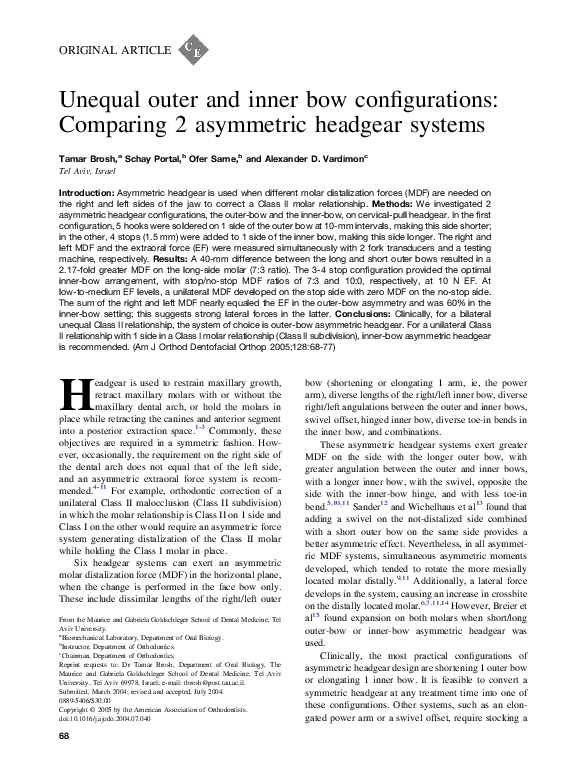 (PDF) Unequal outer and inner bow configurations: Comparing 2 ...