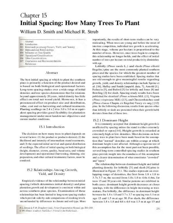 (PDF) Initial Spacing: How Many Trees To Plant
