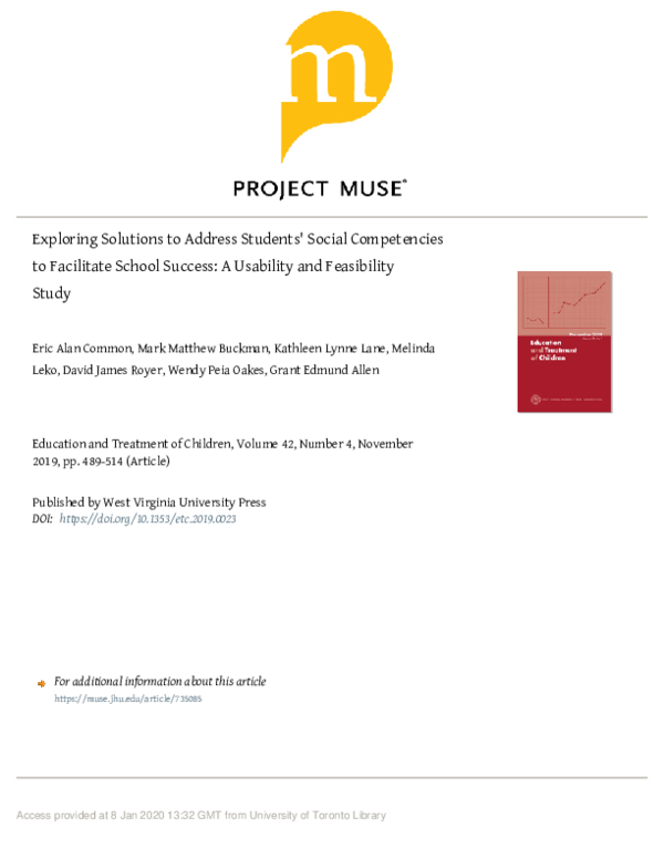 (PDF) Exploring Solutions to Address Students' Social Competencies to ...