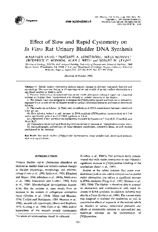 (PDF) Effect of slow and rapid cystometry on in vitro rat urinary ...