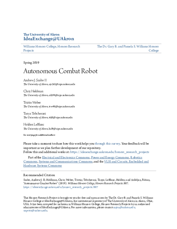(PDF) Autonomous Combat Robot