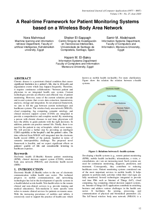 (PDF) A Real-time Framework for Patient Monitoring Systems based on a ...