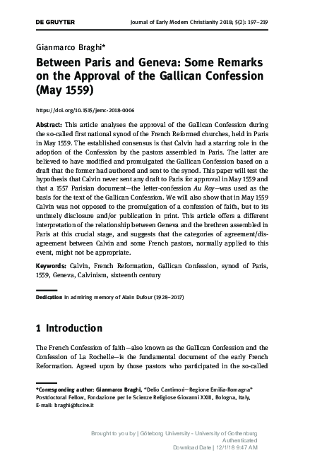(PDF) Between Paris and Geneva: Some Remarks on the Approval of the ...