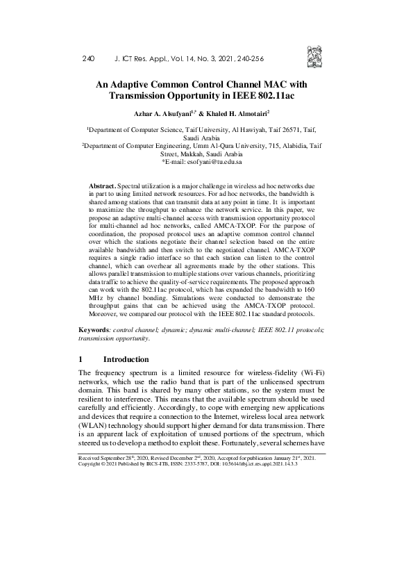 (PDF) An Adaptive Common Control Channel MAC with Transmission ...