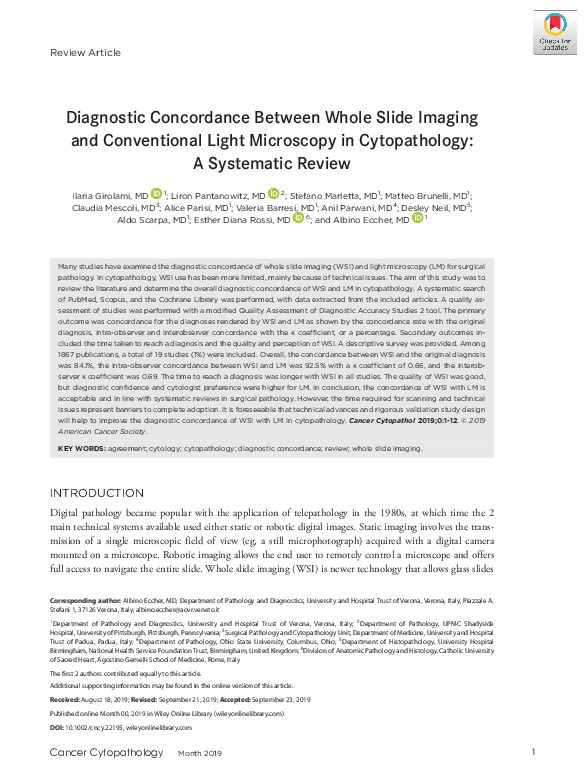 (PDF) Diagnostic concordance between whole slide imaging and ...
