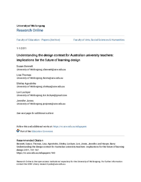 (PDF) Understanding the design context for Australian university ...