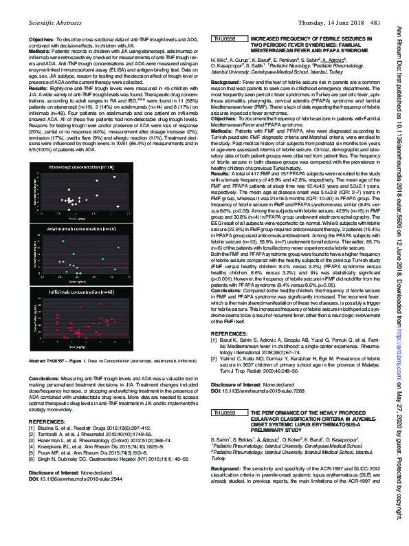 (PDF) THU0559 The performance of the newly proposed eular/acr ...