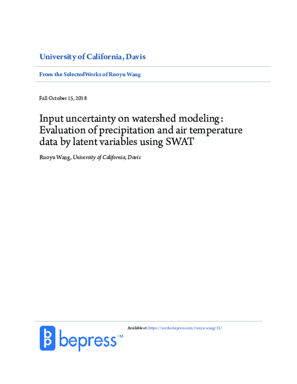 (PDF) Input uncertainty on watershed modeling: Evaluation of precipitation and air temperature ...