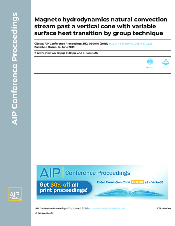 (PDF) Magneto hydrodynamics natural convection stream past a vertical ...